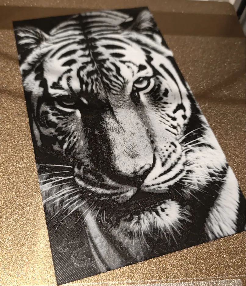 Tiger portrait hueforge by Daxjim MakerWorld: Download Free 3D Models