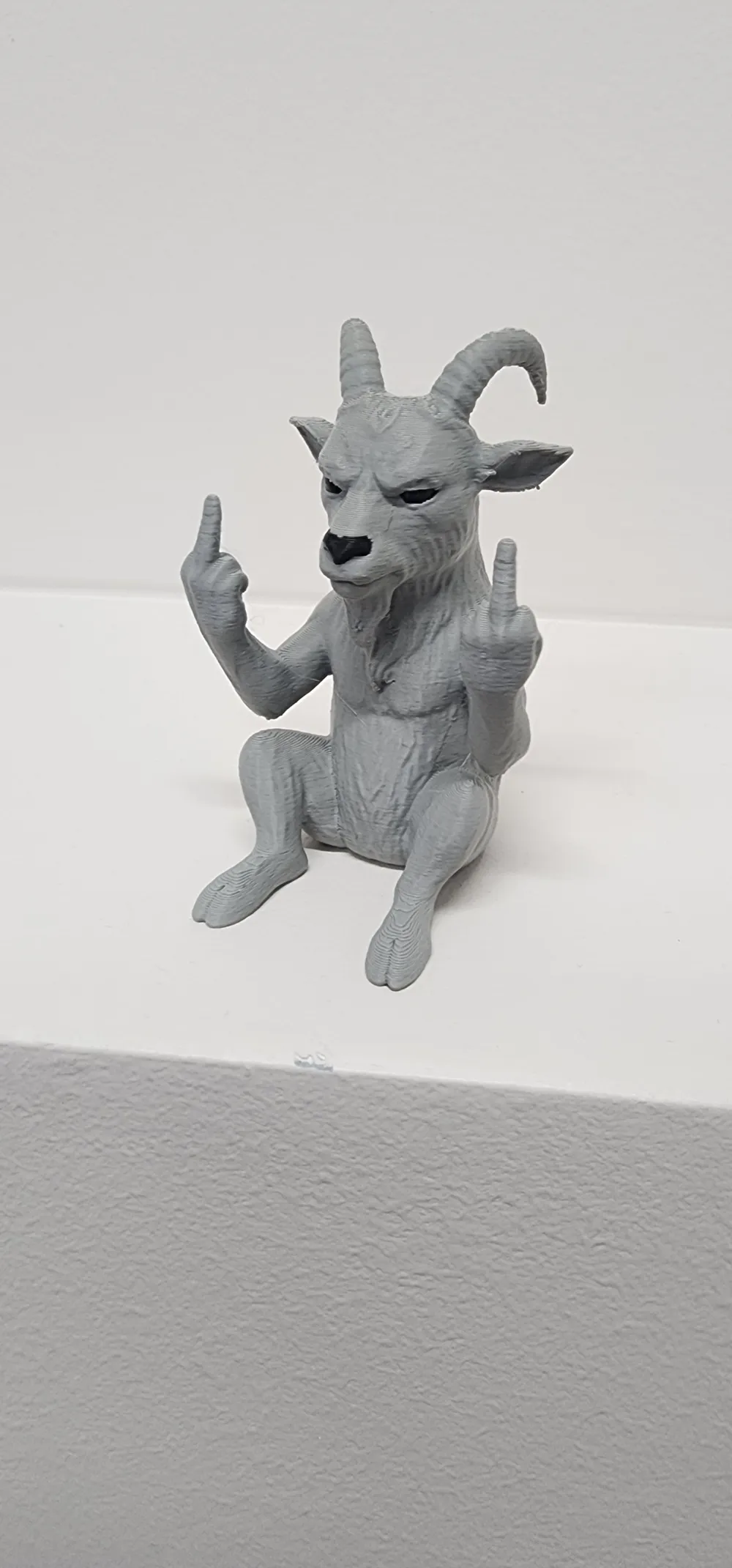 Seated Angry Goat Middle Finger Animal - Free 3D Print Model - MakerWorld