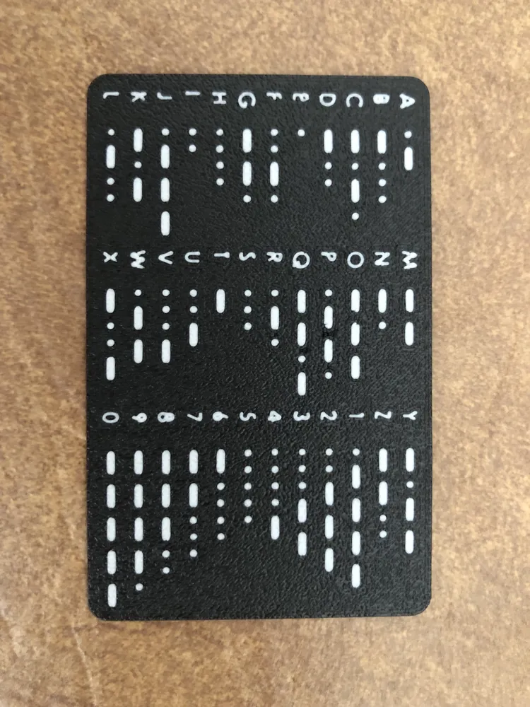 Morse Code Wallet Card - Double Sided Remix - Free 3D Print Model ...