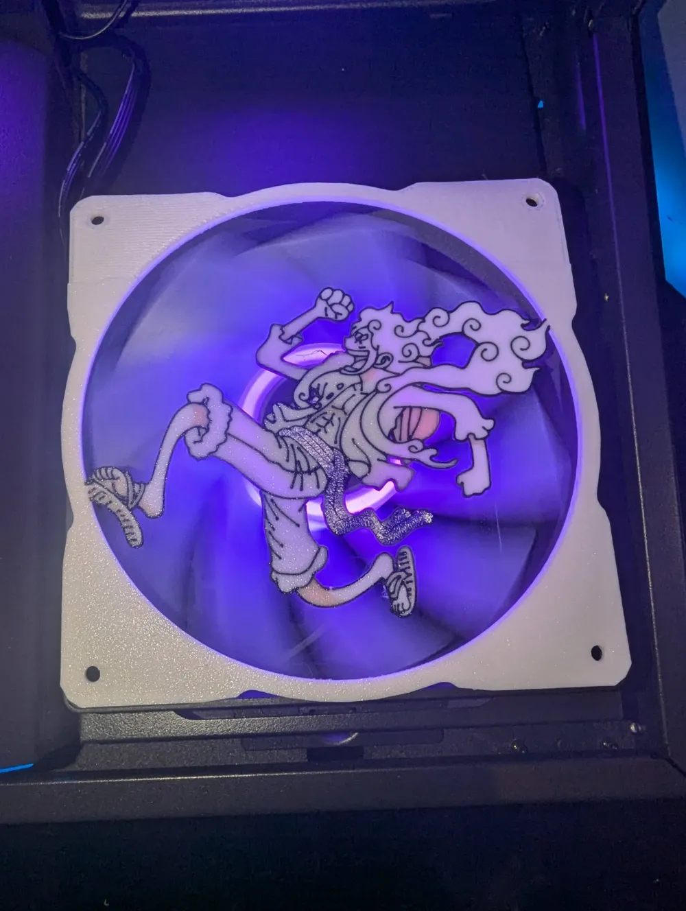 One Piece Luffy Gear 5 120mm Fan Cover - Free 3D Print Model - MakerWorld