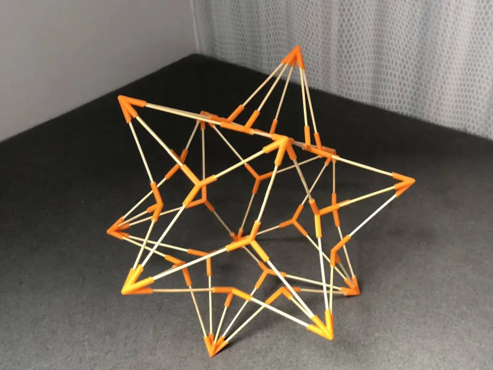Dodecaedro estrellado pequeño con mondadientes por fredjust - MakerWorld