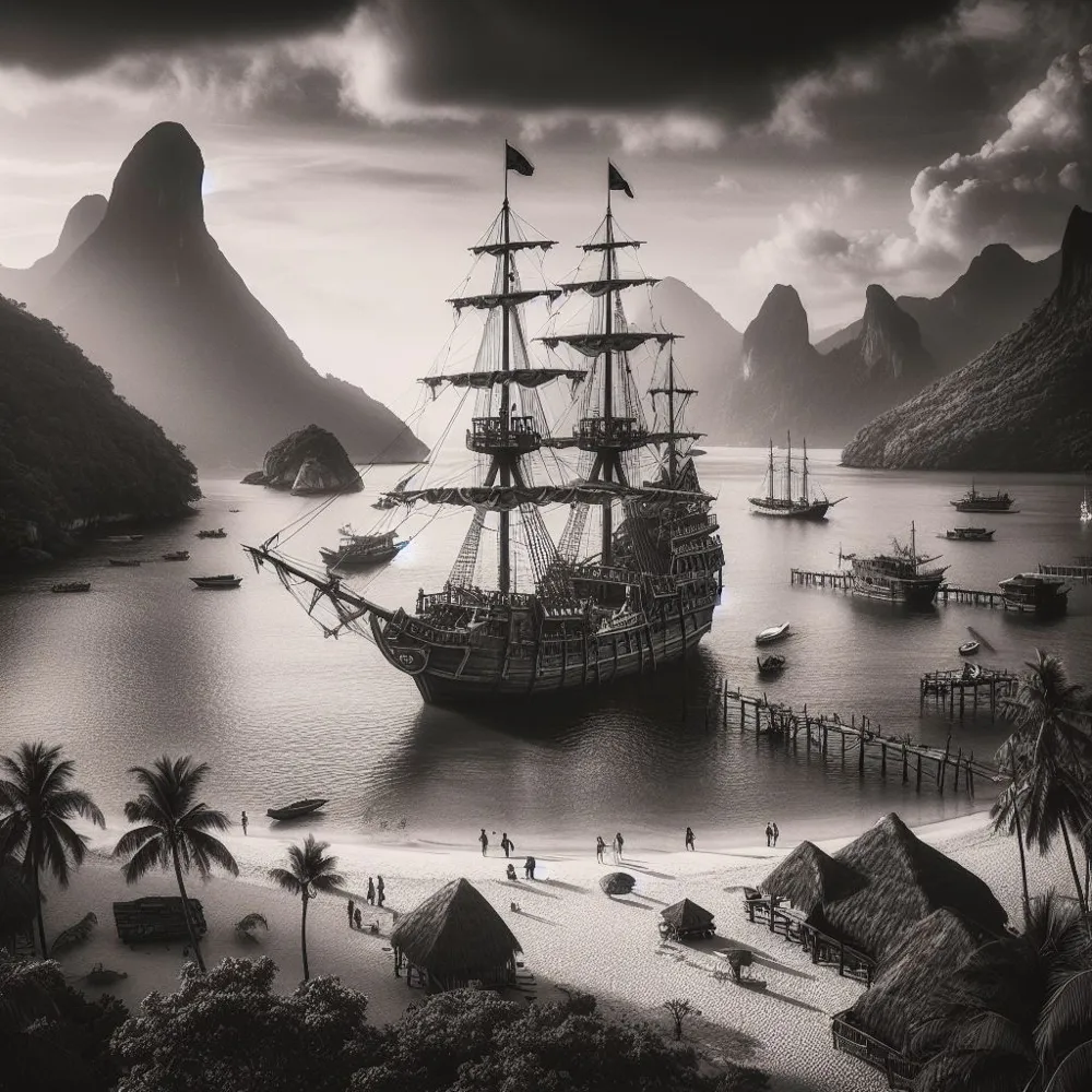 Pirate ship Litophane Hueforge Lightbox by Fastfrosch - MakerWorld