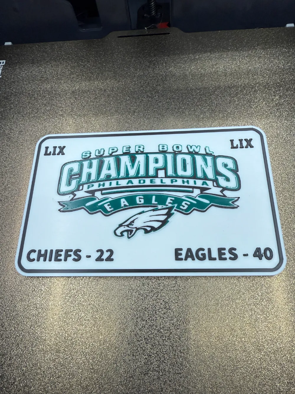 EAGLES SUPER BOWL CHAMPS LIX WITH SCORE by 3Dprinting4fun - MakerWorld