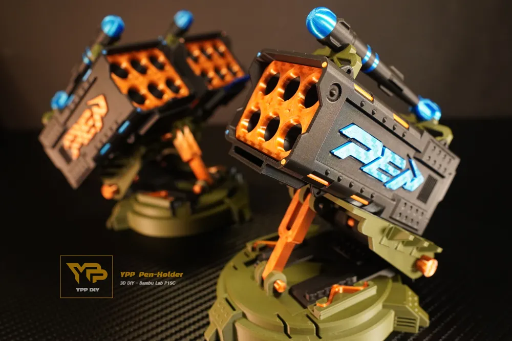 TURRET Brush/Pen Holder by YULPAPA MakerWorld: Download Free 3D Models