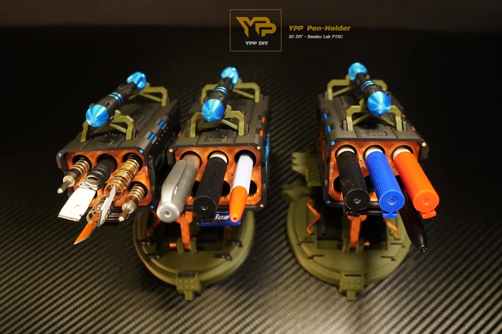 TURRET Brush/Pen Holder by YULPAPA MakerWorld: Download Free 3D Models