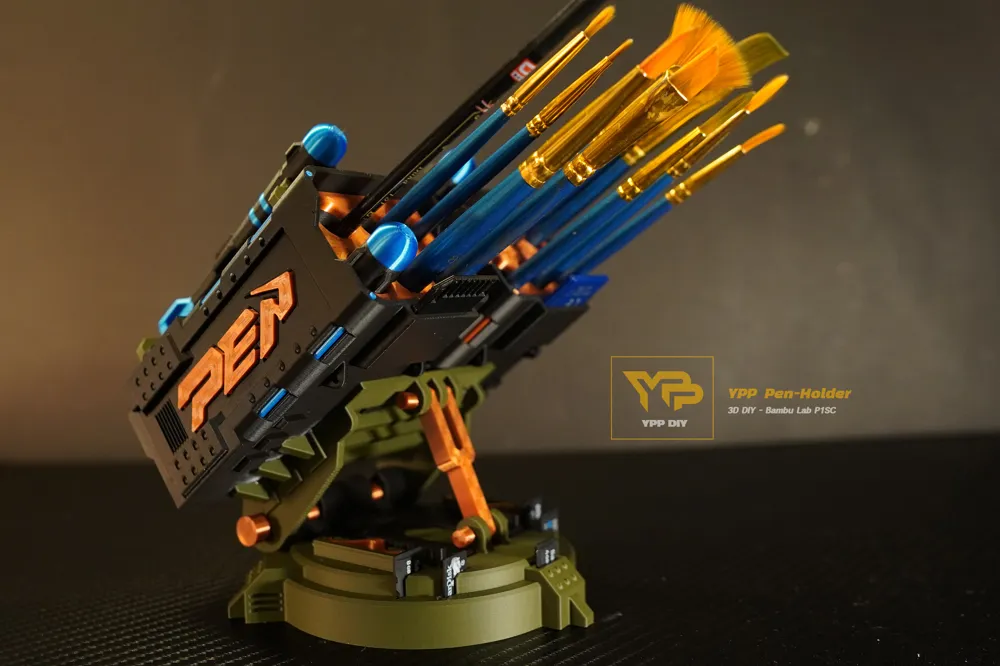 TURRET Brush/Pen Holder by YULPAPA MakerWorld: Download Free 3D Models