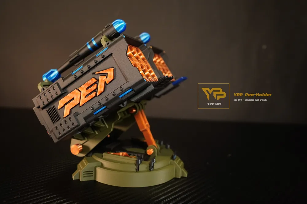 TURRET Brush/Pen Holder by YULPAPA MakerWorld: Download Free 3D Models