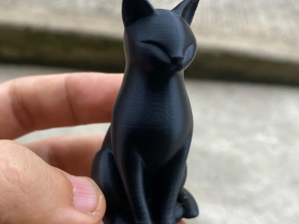 Cute Sitting Cat Sculpture - Free 3D Print Model - MakerWorld