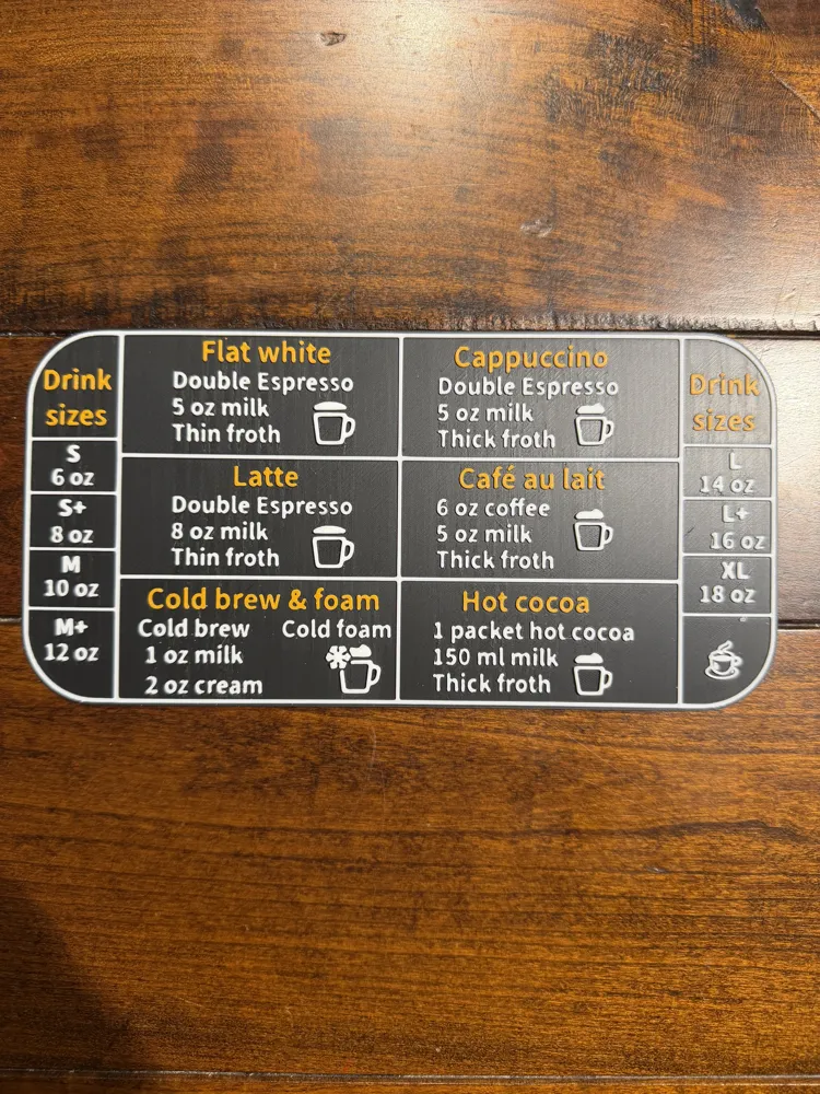 NINJA LUXE CAFE DRINK MENU - Free 3D Print Model - MakerWorld