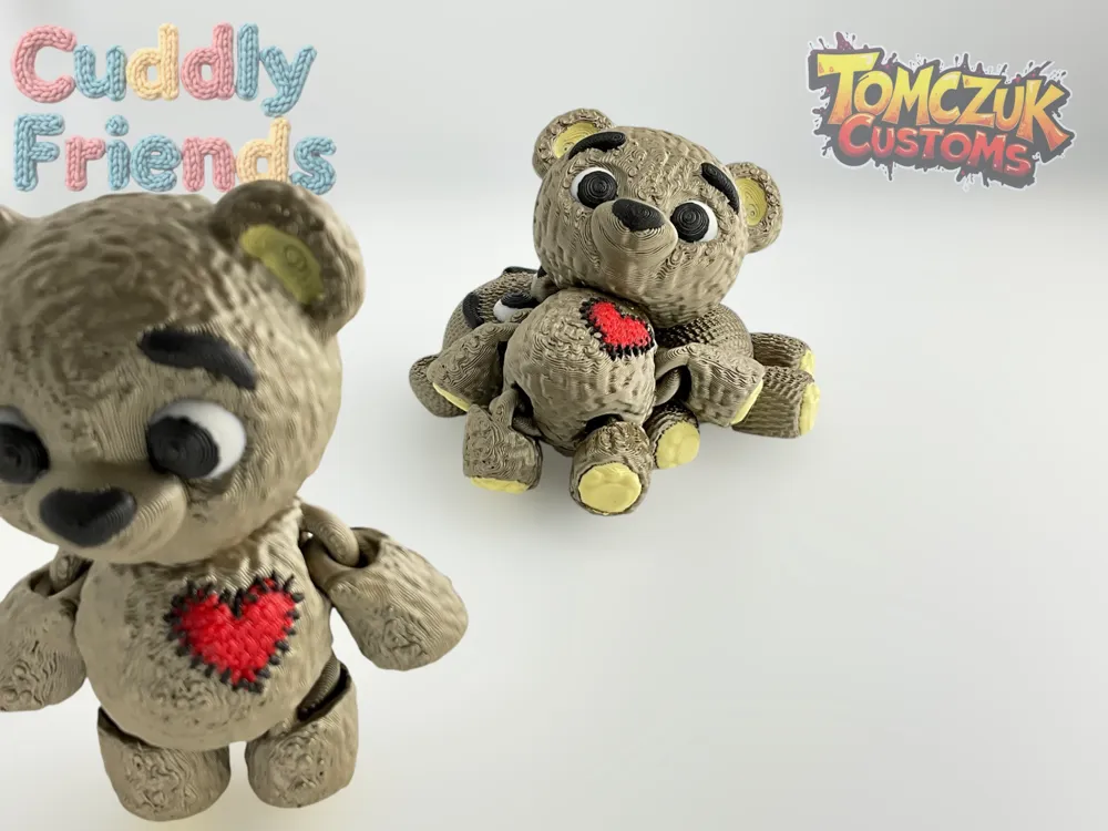 Cuddly Friends: Articulated Teddy Bear! by TomczukCustoms MakerWorld: Download Free 3D Models