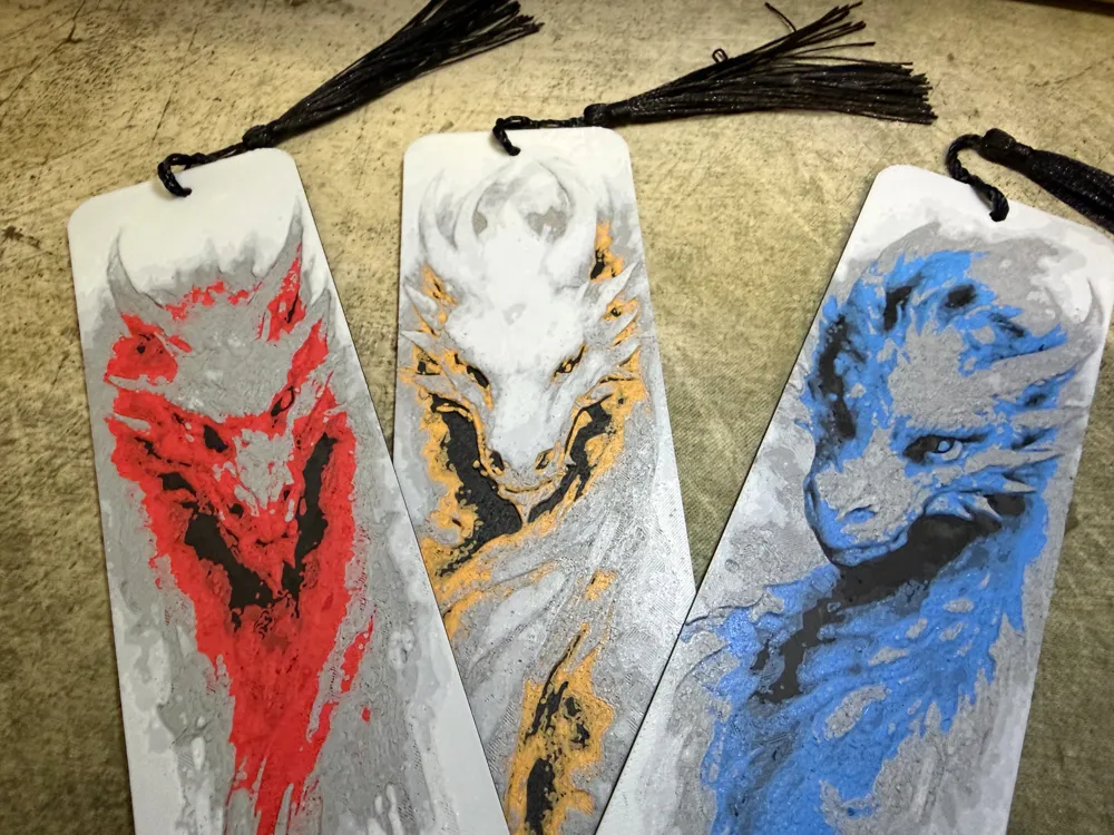 Marque-pages Dragon Élémentaire – Feu, Or & Glace - Modèle d'Impression ...