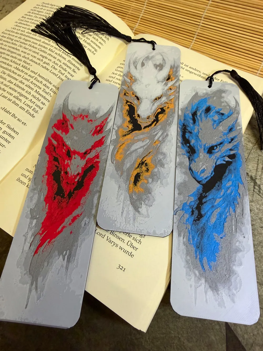 Marque-pages Dragon Élémentaire – Feu, Or & Glace - Modèle d'Impression ...