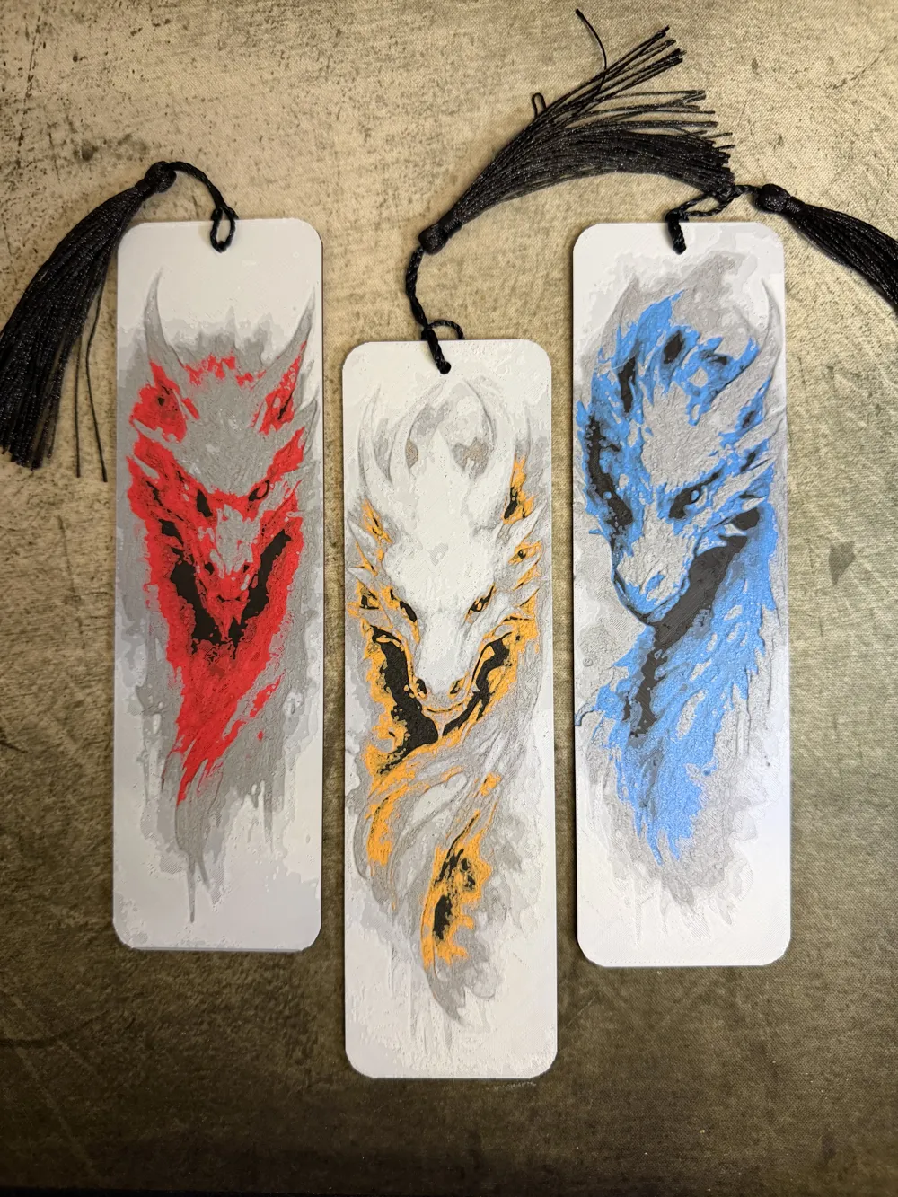 Marque-pages Dragon Élémentaire – Feu, Or & Glace - Modèle d'Impression ...