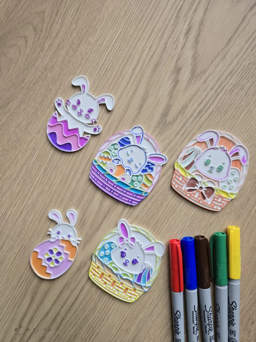 Easter Cute Bunny Egg Basket Coloring Set Sharpie by Merilno3D - MakerWorld