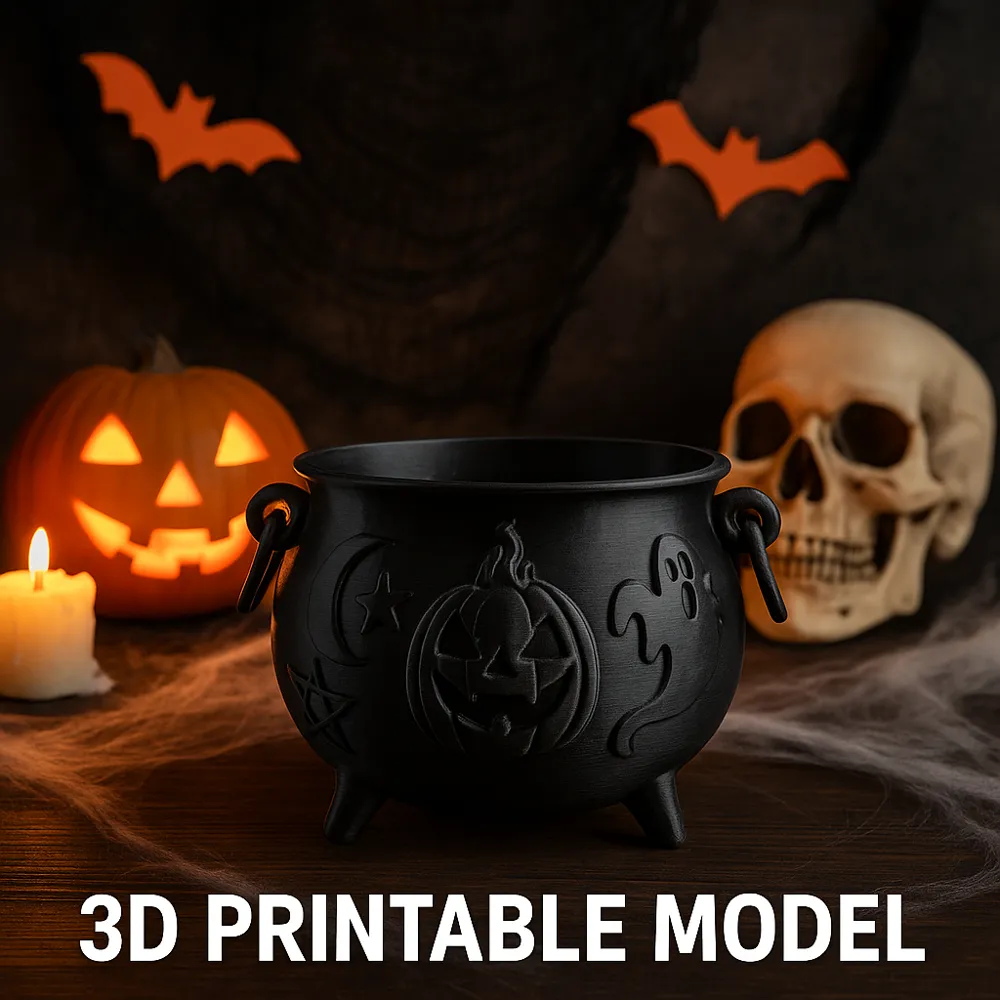Halloween Witch's Cauldron - Candy bowl - Free 3D Print Model - MakerWorld