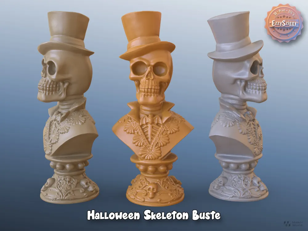 Halloween Skeleton Buste by EzzySziggy MakerWorld: Download Free 3D Models