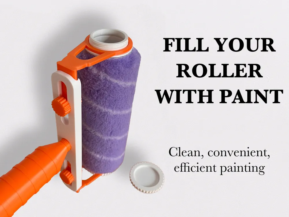 Self-Filling Paint Roller with Built-in Reservoir - Free 3D Print Model ...