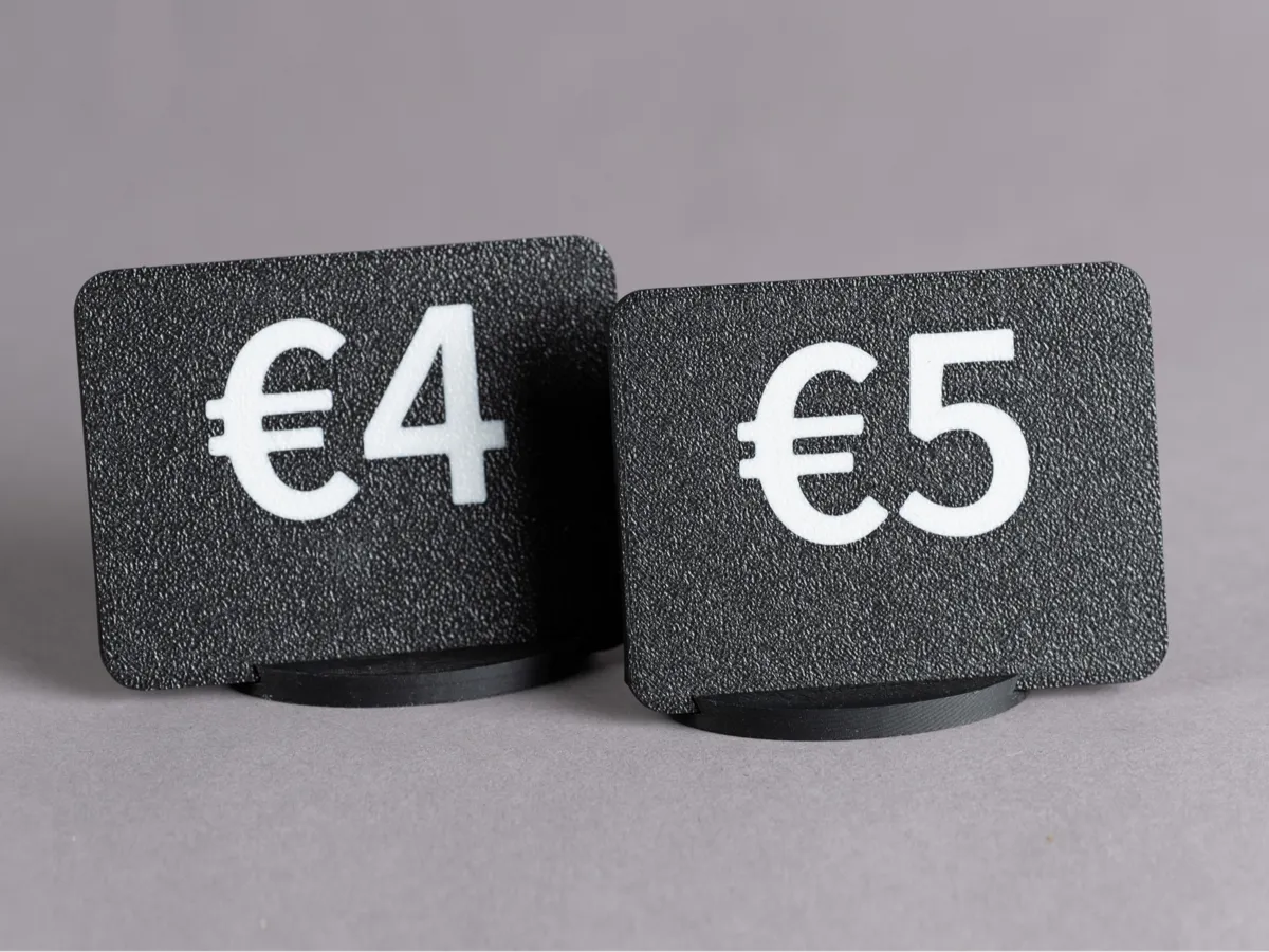 Price Signs (Euro) for Craft Fairs/Market Stalls - Free 3D Print Model ...