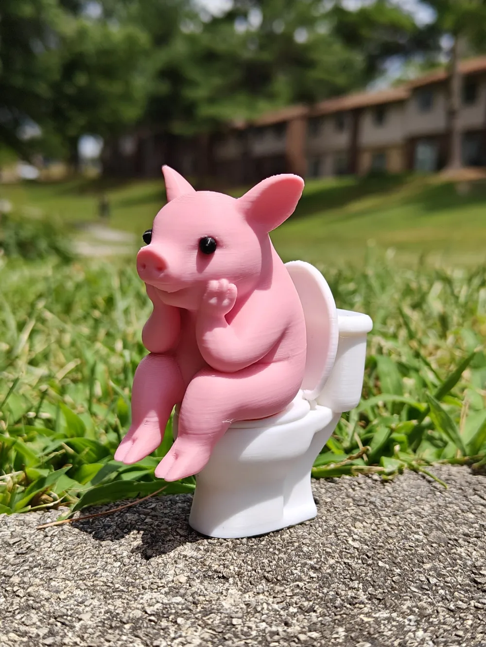 Cute Piglet Thinking on Toilet - No AMS Required by 3DMakerSpace ...
