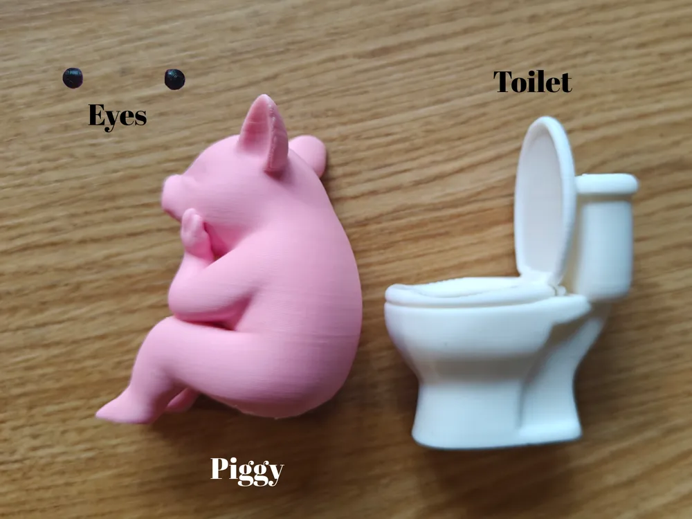 Cute Piglet Thinking on Toilet - No AMS Required by 3DMakerSpace ...