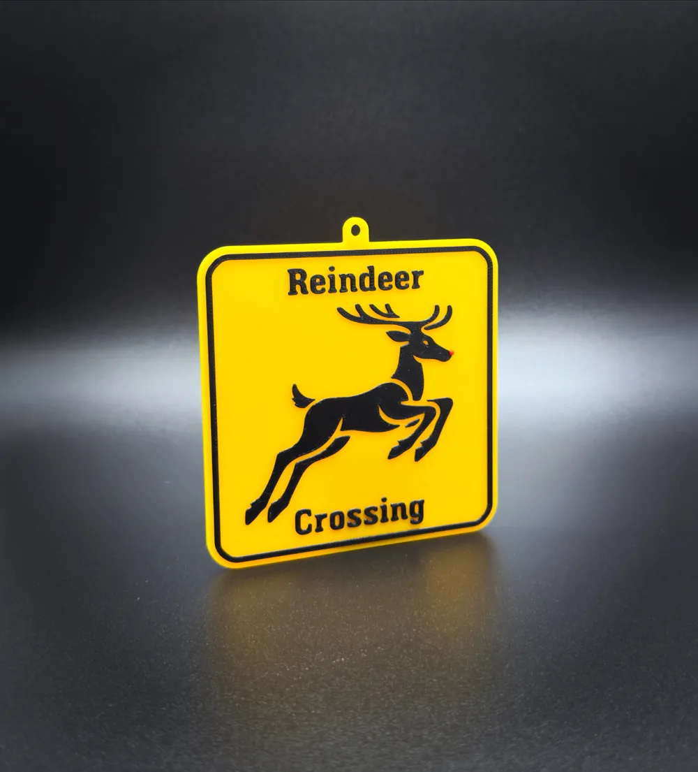 Reindeer Crossing Christmas Ornament - Free 3D Print Model - MakerWorld