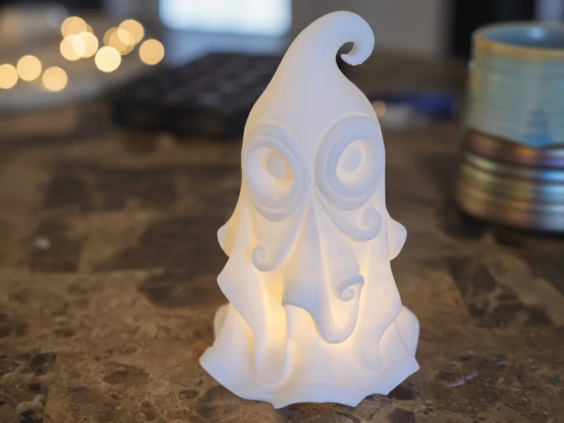 Swirly Ghost Tea Light - Free 3D Print Model - MakerWorld
