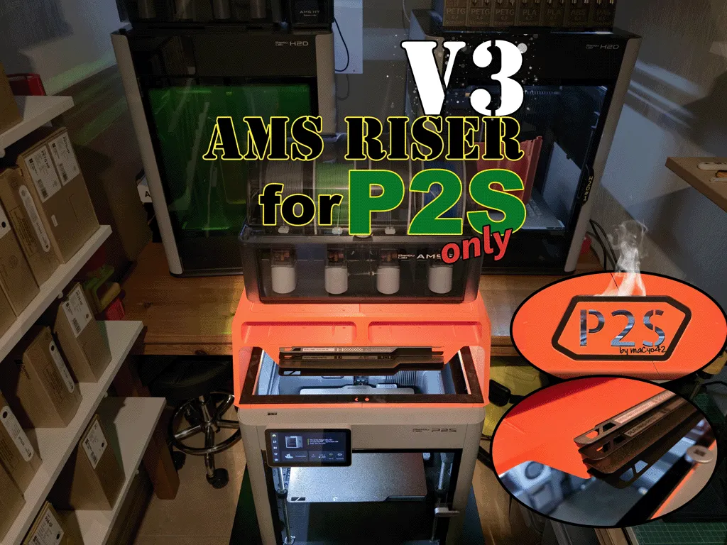 AMS Riser V3 for P2S - Free 3D Print Model - MakerWorld