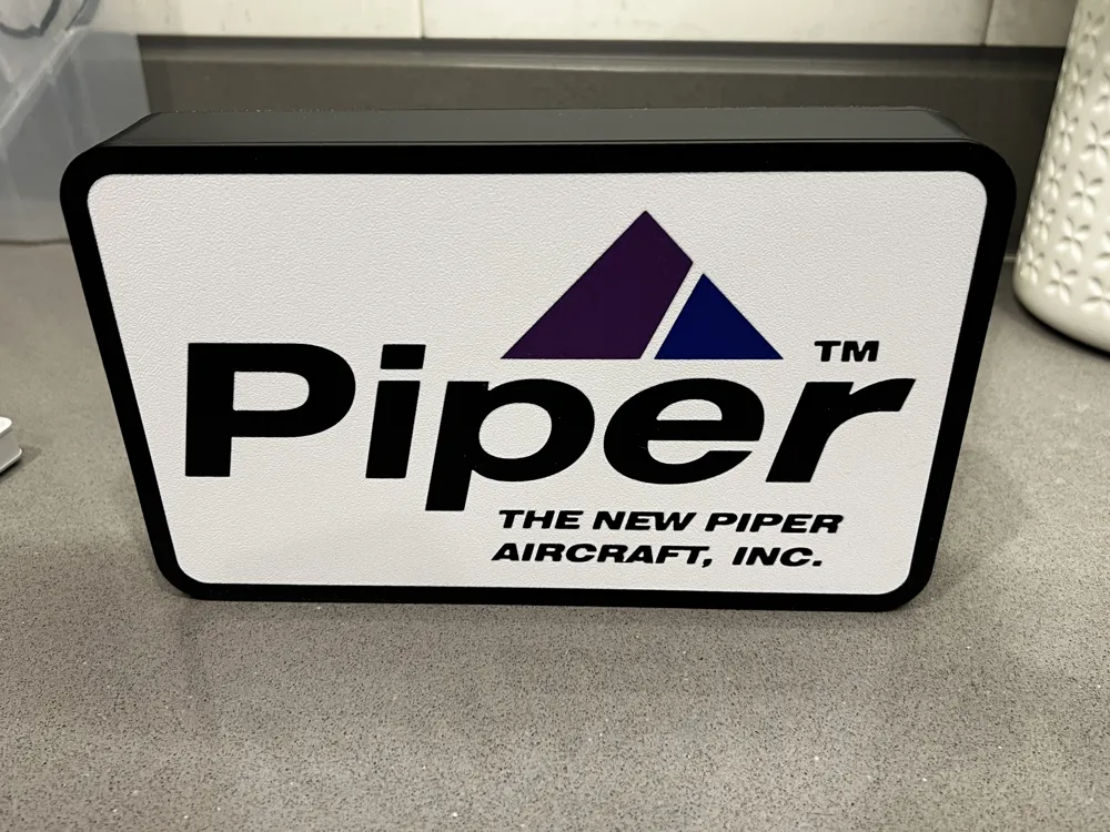 Piper Aircraft Company Logo Light Box - Free 3D Print Model - MakerWorld