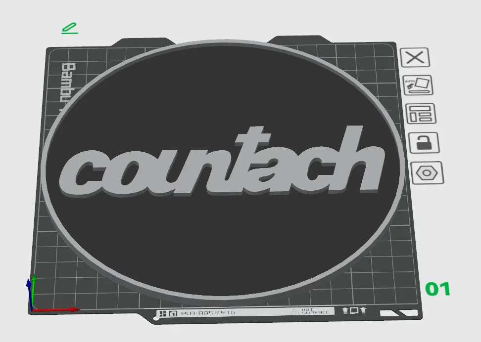 Countach Logo Plaque by El Jeffe - MakerWorld