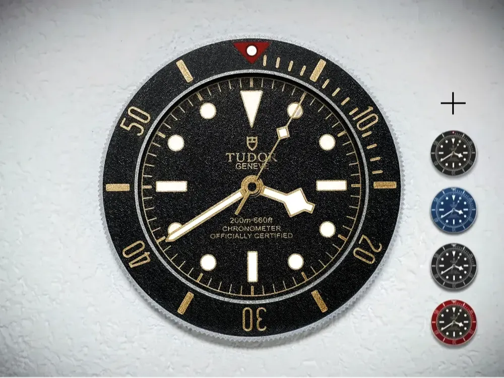 Tudor Black Bay – Wall Clock - Free 3D Print Model - MakerWorld