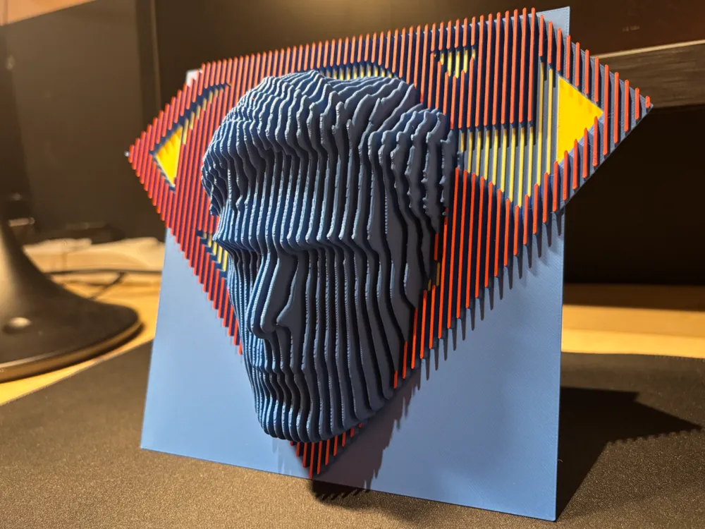 Superman layered sculpture by Slevin - MakerWorld