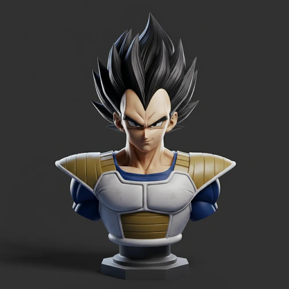 Vegeta bust - Free 3D Print Model - MakerWorld
