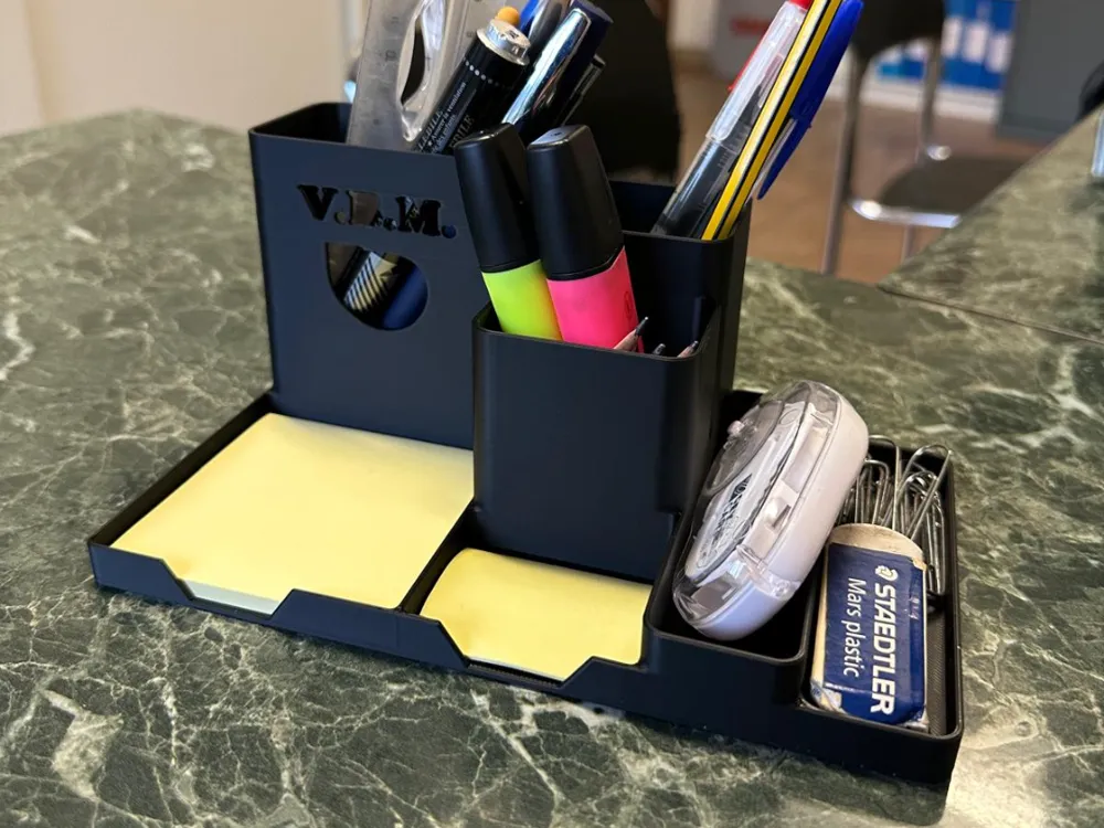Desk Organizer – Pen Holder & Post-it Stand - Free 3D Print Model ...