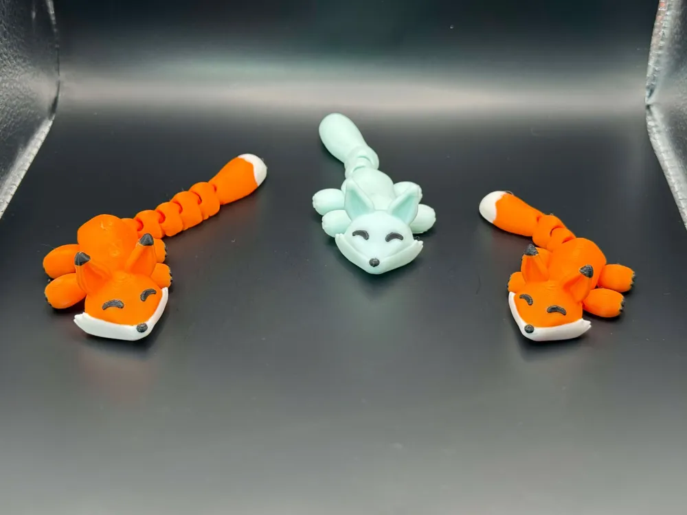 Cute Tiny Articulated Kawaii Fox (2 tail lengths) - Free 3D Print Model ...