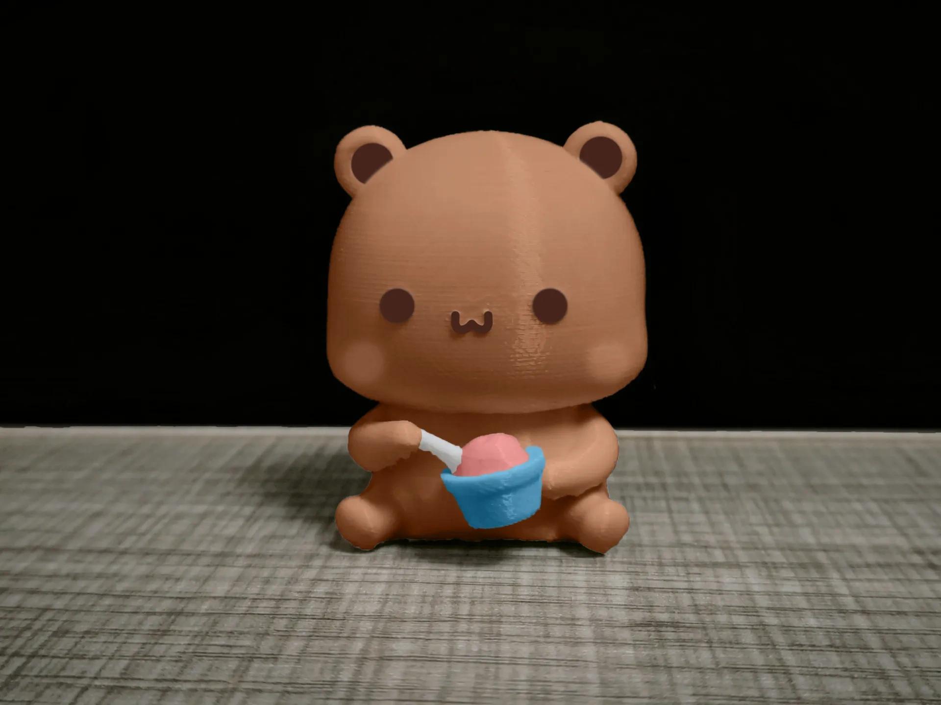 Couple Bear Series - Bubu Eating Ice Cream While Sitting (Couple Bear ...