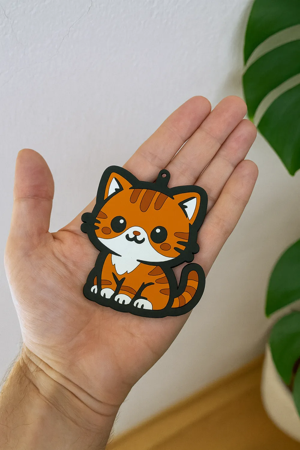 Orange Cat Keychain - Free 3D Print Model - MakerWorld