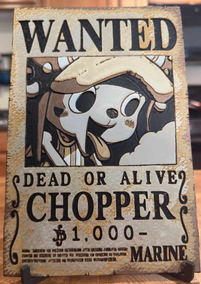 One Piece - Tony Chopper Wanted Poster by Pretty Okay Prints MakerWorld ...