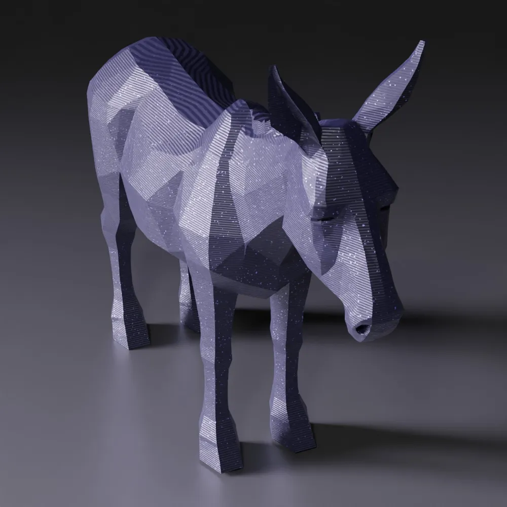 Donkey low-poly figurine - Free 3D Print Model - MakerWorld