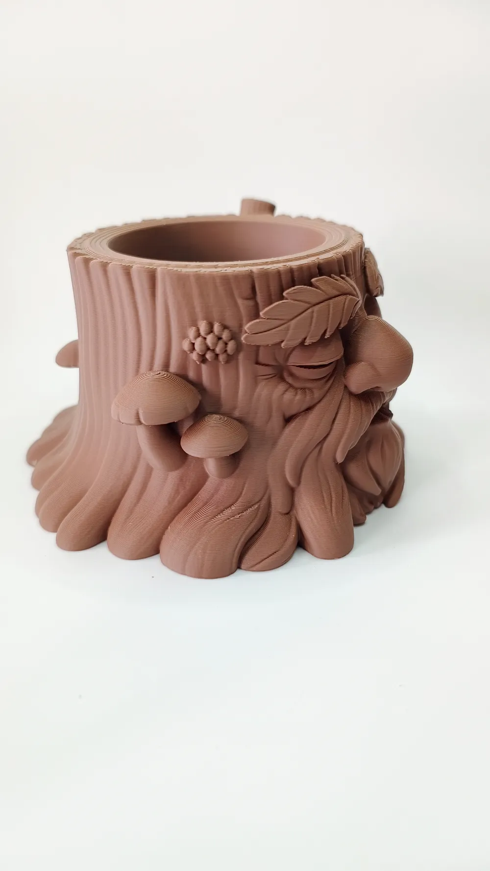 Forest Spirit Tree Stump Planter Decorative Cachepot - Free 3D Print ...