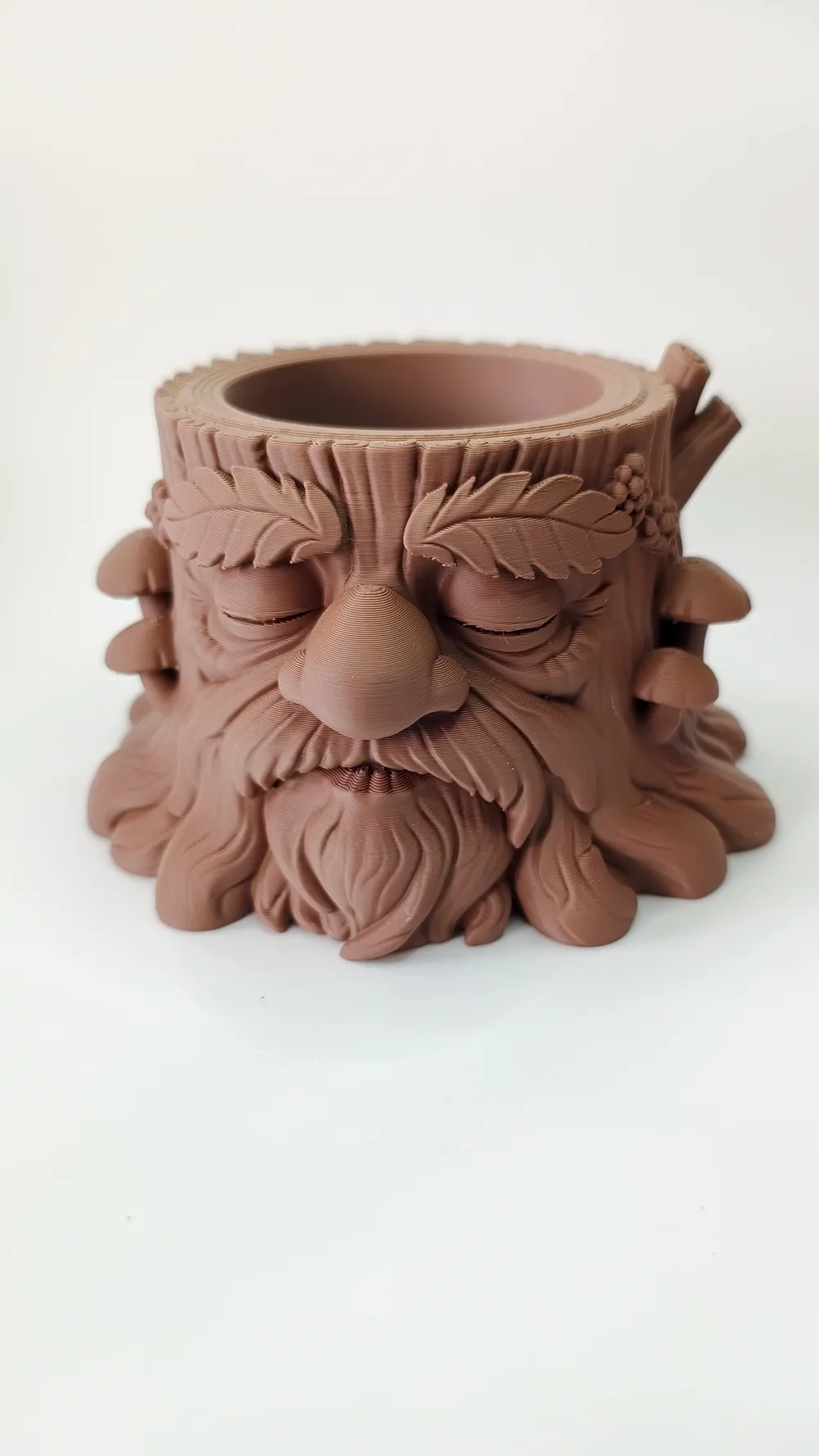 Forest Spirit Tree Stump Planter Decorative Cachepot - Free 3D Print ...