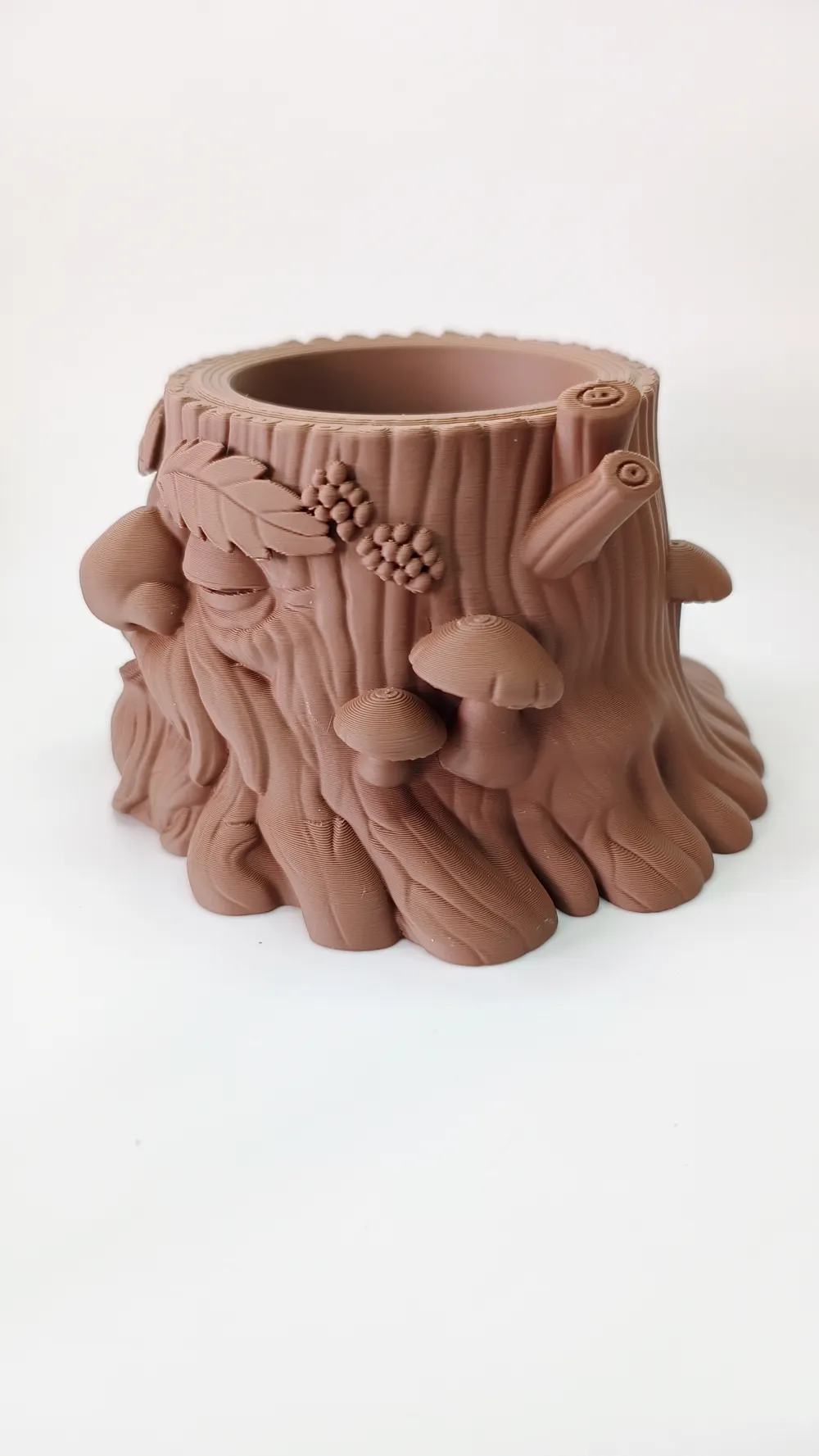 Forest Spirit Tree Stump Planter Decorative Cachepot - Free 3D Print ...