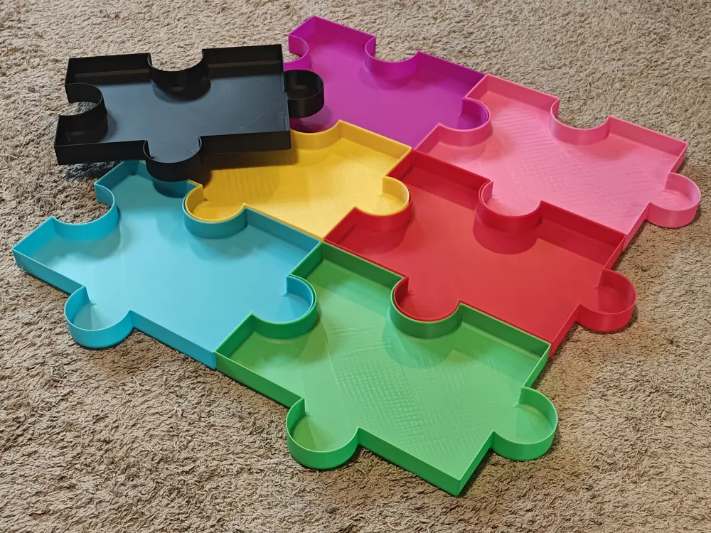 Stackable puzzle piece organizer - Free 3D Print Model - MakerWorld