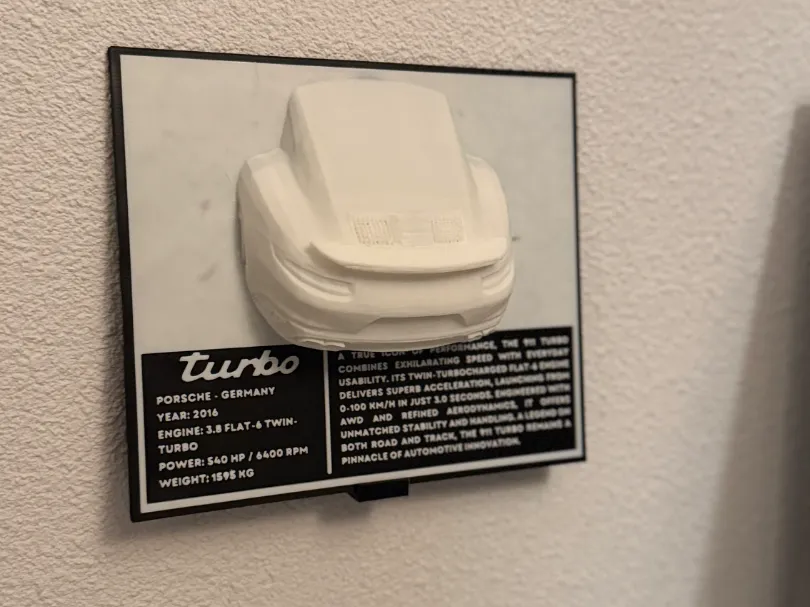 Porsche 911 Turbo (2016) Wall Art – Kostenloses 3D-Druckmodell – MakerWorld