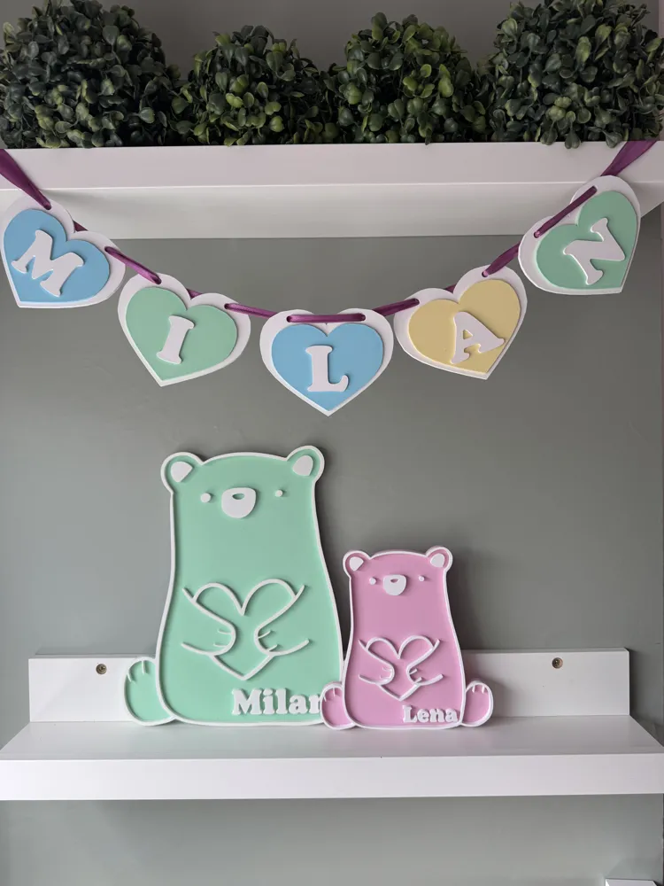 Heart Garland Letters can be changed by MaxFabFlo MakerWorld: Download ...