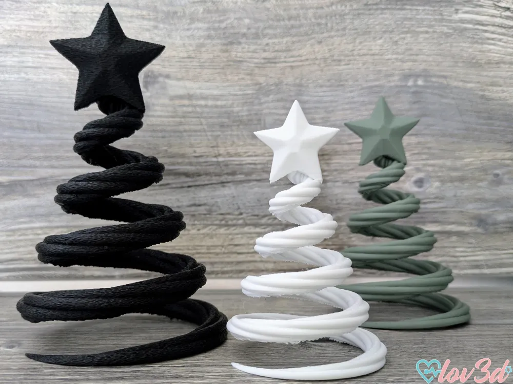 Spiral Rope Christmas Tree (3 Sizes,Fuzzy,Smooth) - Free 3D Print Model ...