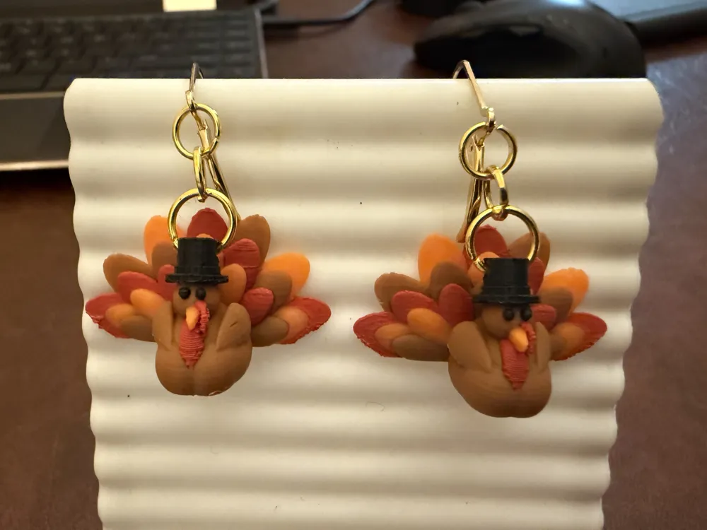 Thanksgiving Turkey Earrings - Free 3D Print Model - MakerWorld