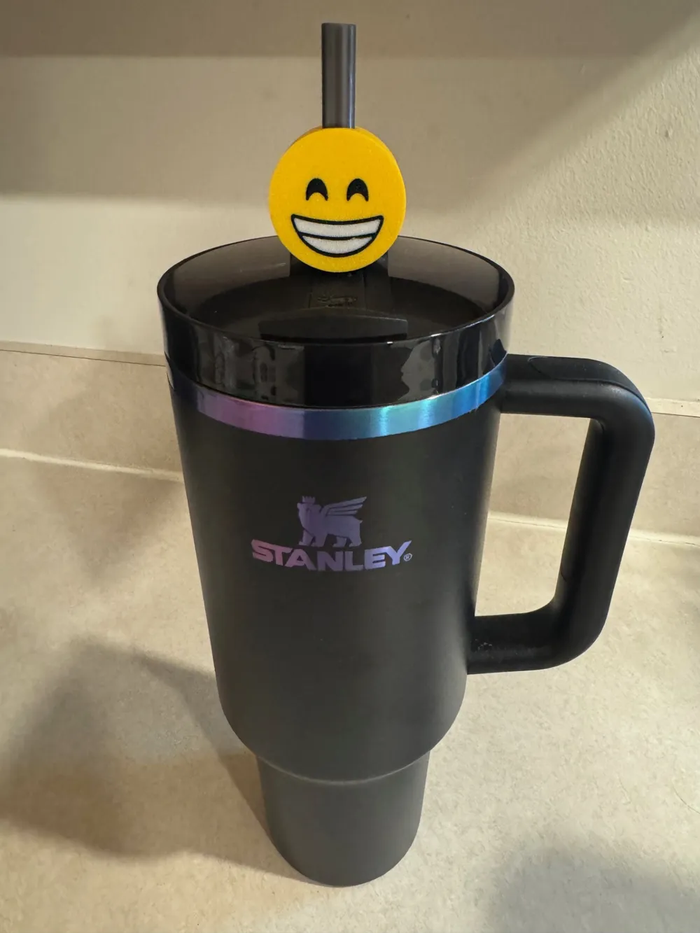 Smile Emoji Stanley Cup Straw Topper - Free 3D Print Model - MakerWorld