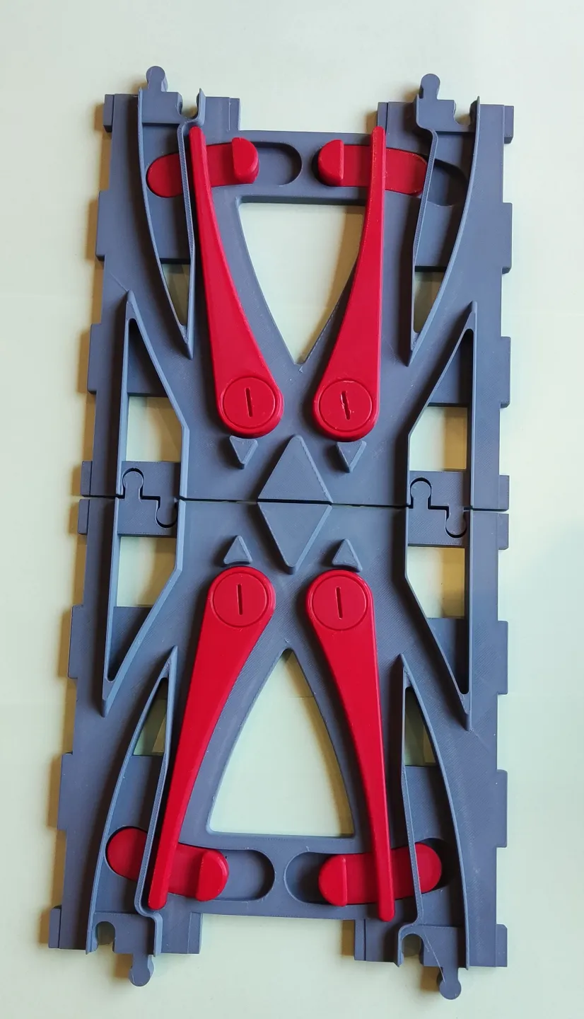 Duplo Train Track Double Crossover Switch - Free 3D Print Model ...