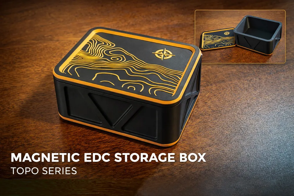 Magnetic EDC Storage Box – Topo Series - Free 3D Print Model - MakerWorld