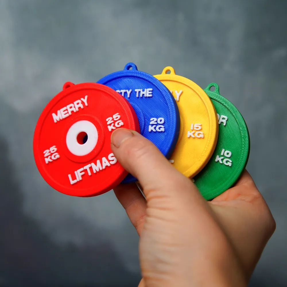 4 x Weight Plates Christmas Ornament [METRIC] by LeHa Design MakerWorld ...
